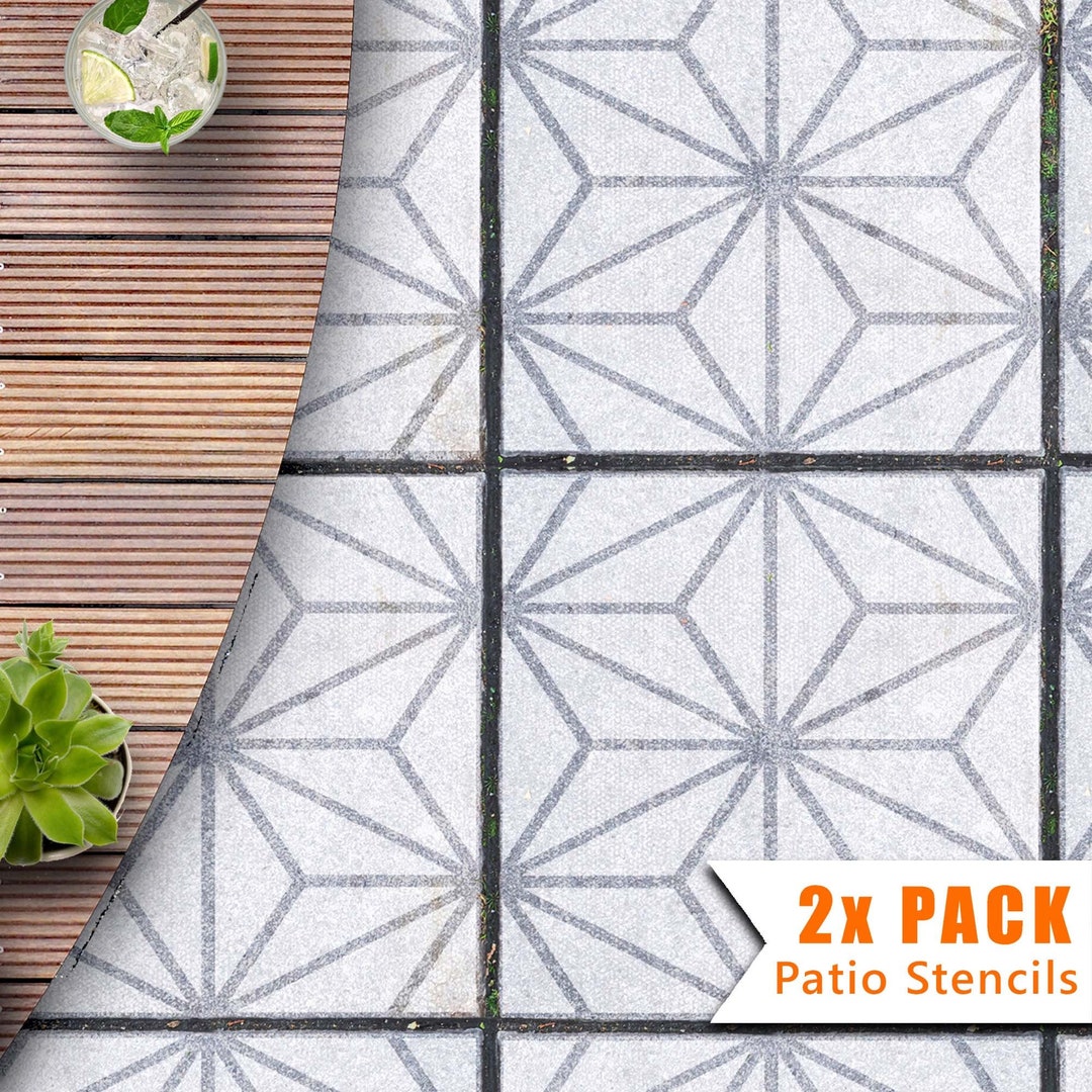 Patio Slab Stencil - 60x60 and 45x45 Cm Square Concrete Garden Paver ...