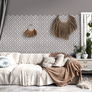 WALL STENCIL for Painting - Jannah Flower Moroccan Boho Reusable Floor ...
