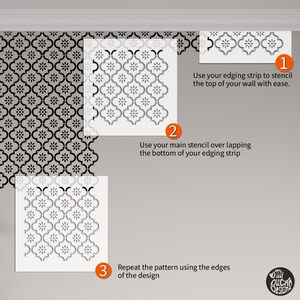 WALL STENCIL for Painting - Jannah Flower Moroccan Boho Reusable Floor ...