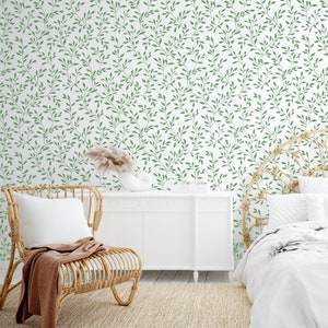 WALL STENCIL for Painting Bedroom Living Room - Trailing Leaf Pattern ...
