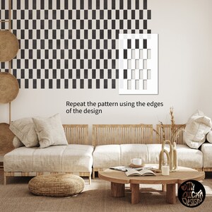 Checkerboard Wall Stencil for Painting - Chess Board Modern Rectangles ...