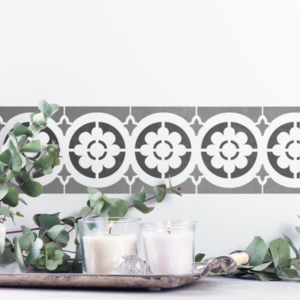 Geometric Stencil Wall Border - Etsy