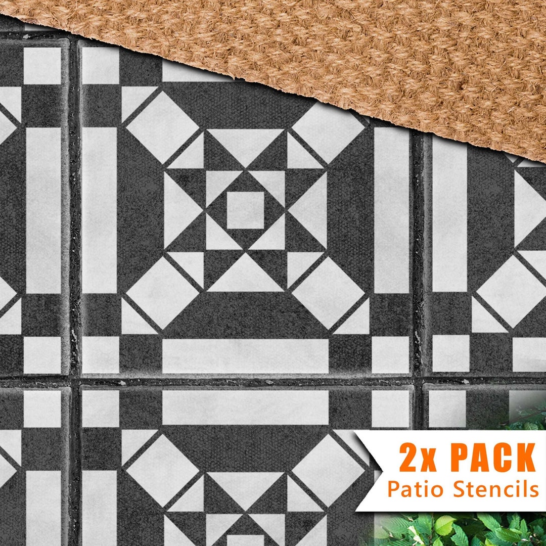 Patio Slab Stencil - 60x60 and 45x45 Cm Square Concrete Garden Paver ...