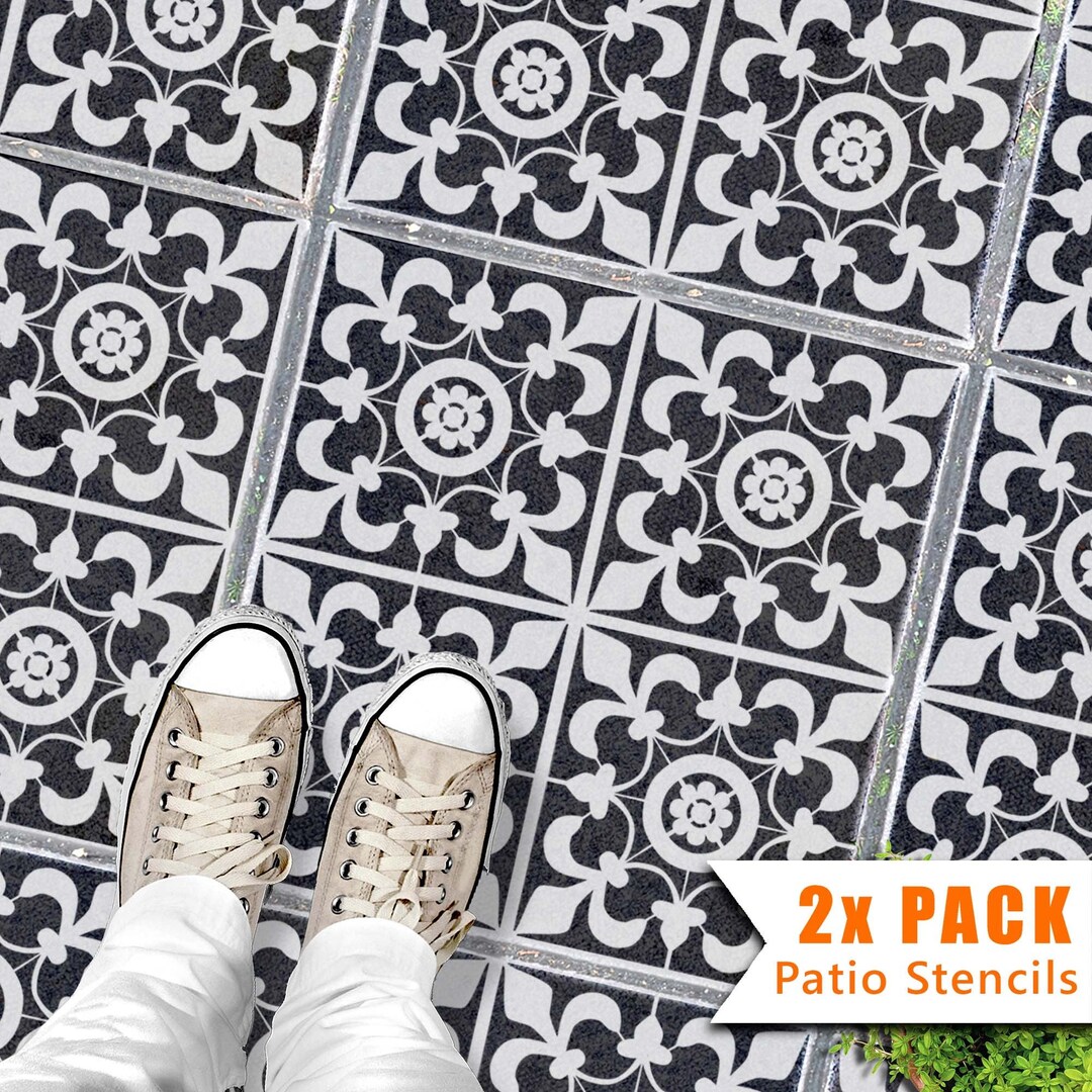 Patio Slab Stencil - 60x60 and 45x45 Cm Square Concrete Garden Paver ...