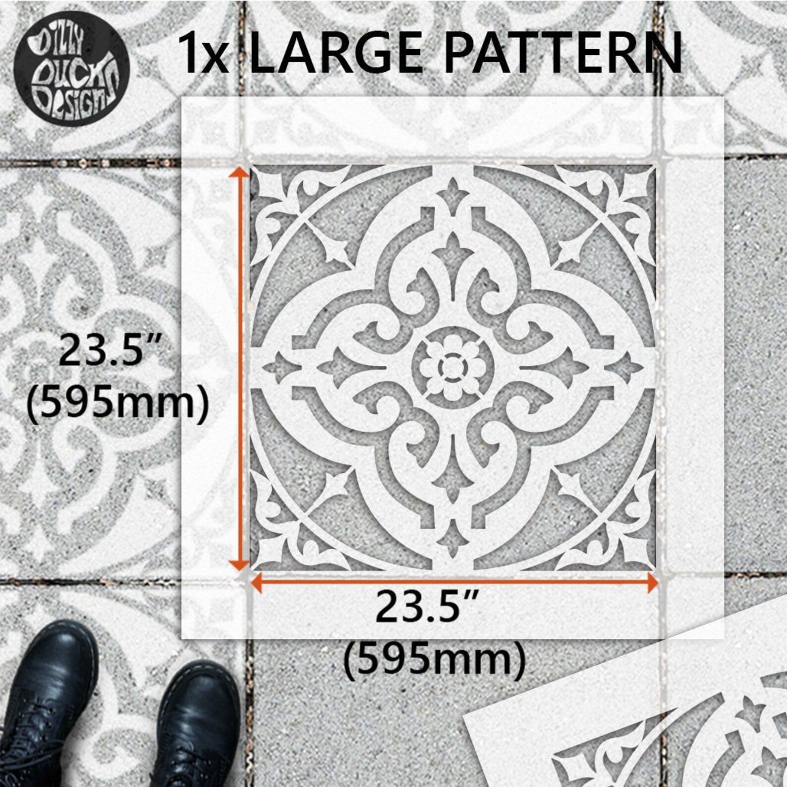 Patio Slab Stencil - 60x60 and 45x45 Cm Square Concrete Garden Paver ...