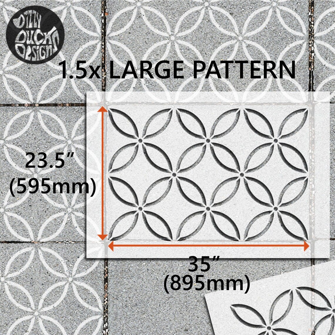 Patio Slab Stencils for Large 900x600 Rectangle Concrete Garden Pavers ...