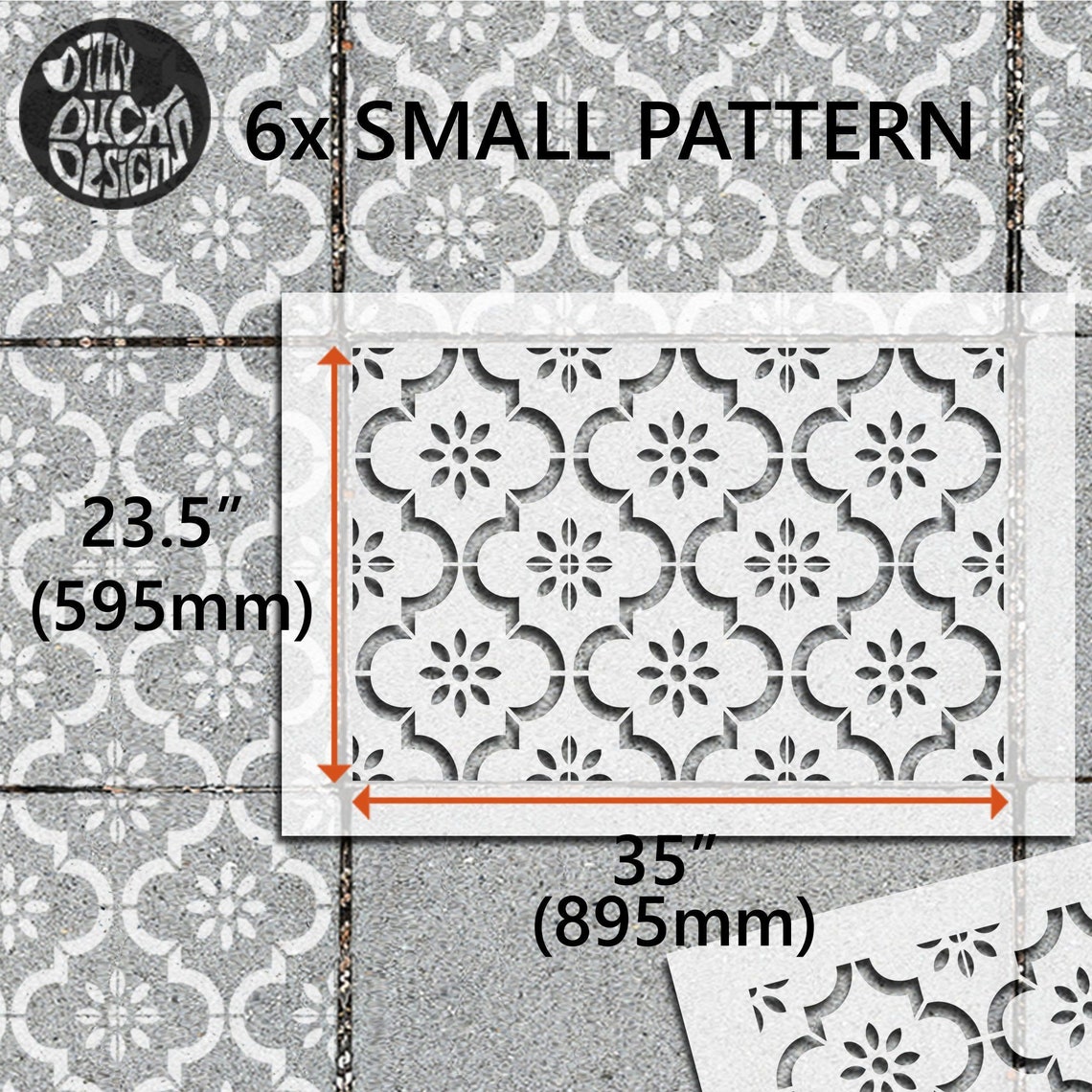 Patio Slab Stencils for Large 900x600 Rectangle Concrete Garden Pavers ...