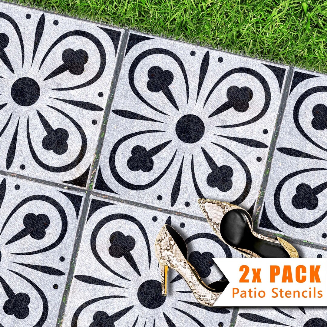 Patio Slab Stencil - 60x60 and 45x45 Cm Square Concrete Garden Paver ...