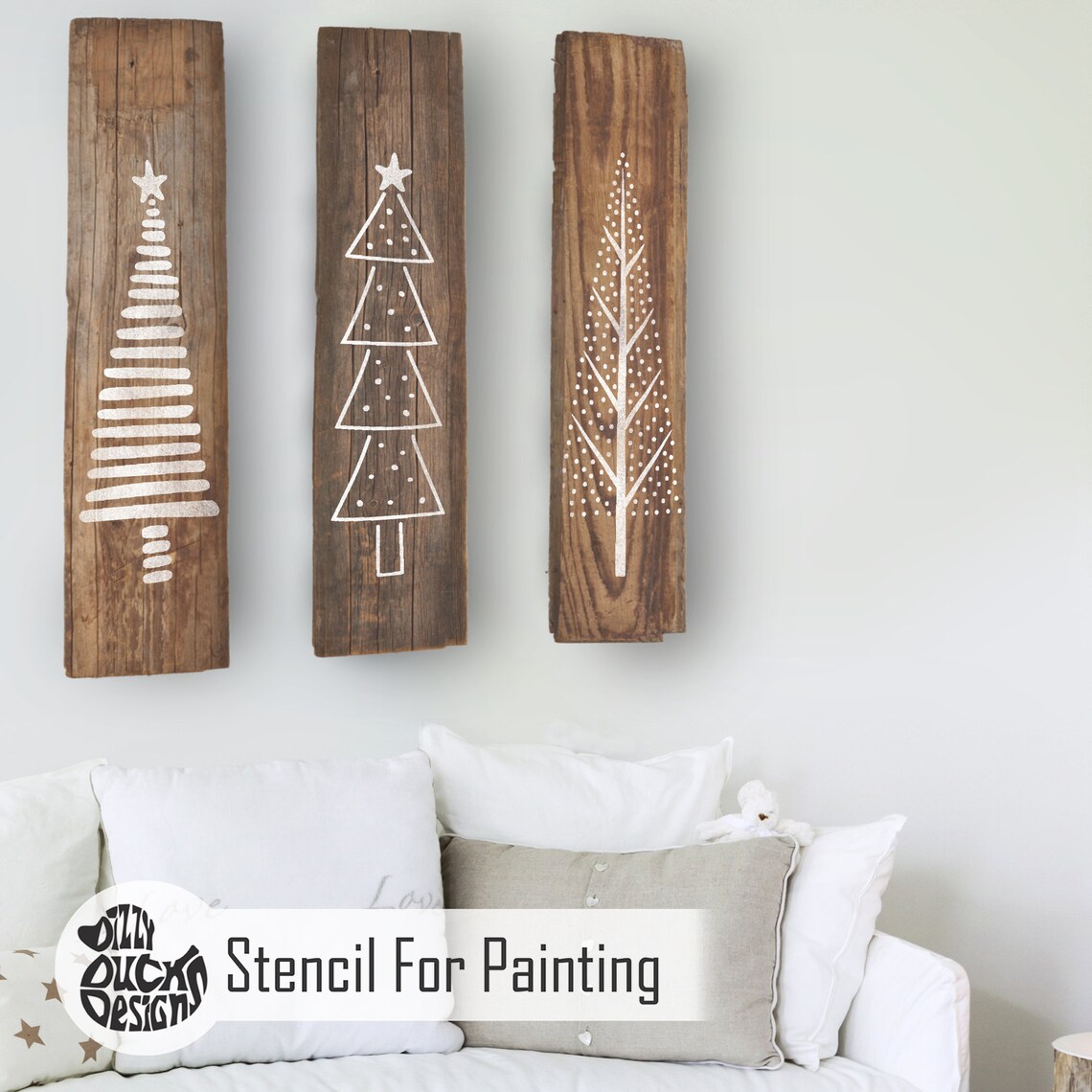 STENCILS for Nordic DIY Decor Set of 3 Scandi Tree Stencils | Etsy