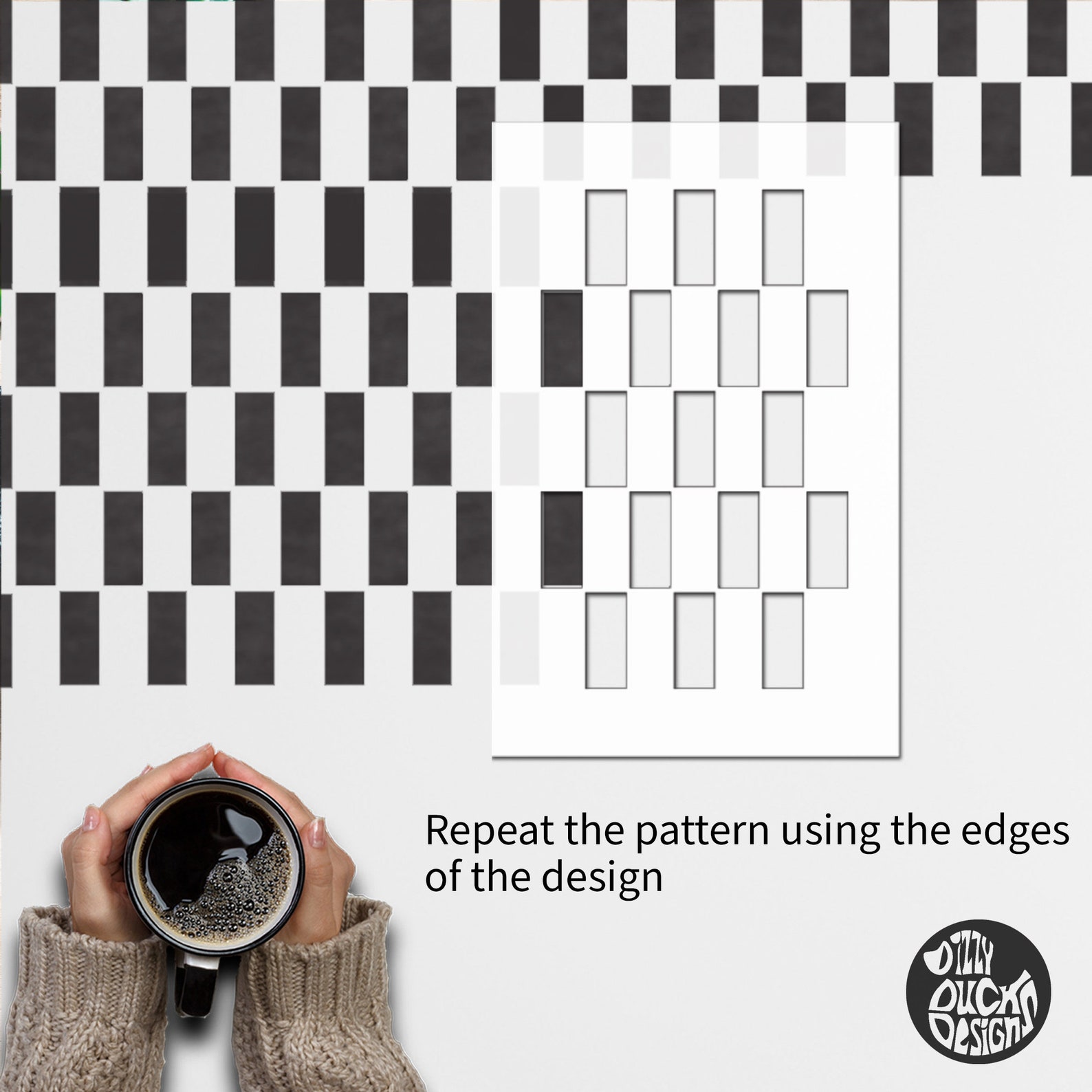 Checkerboard Furniture Stencil for Painting - Chess Board Modern ...