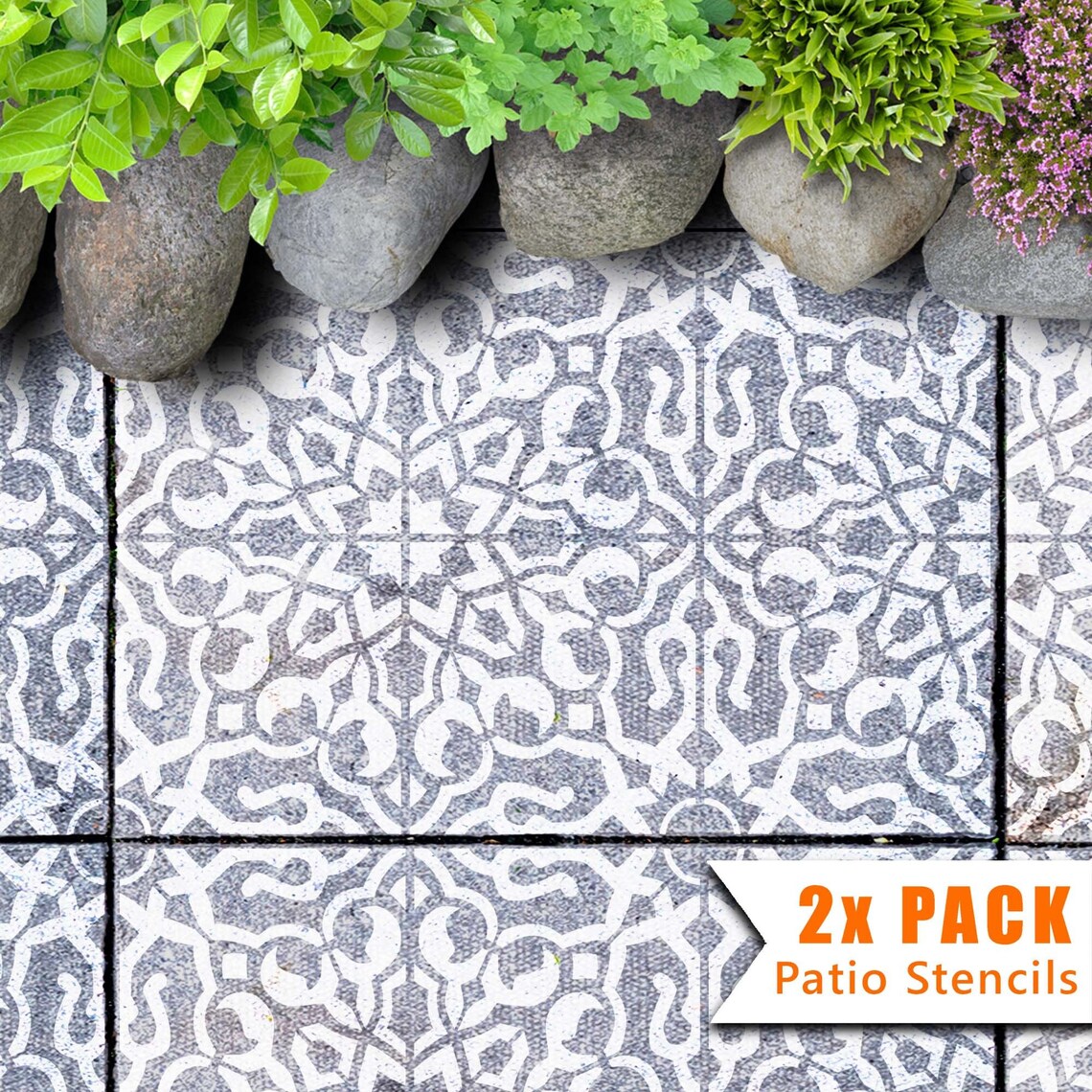Patio Slab Stencils for Large 900x600 Rectangle Concrete - Etsy
