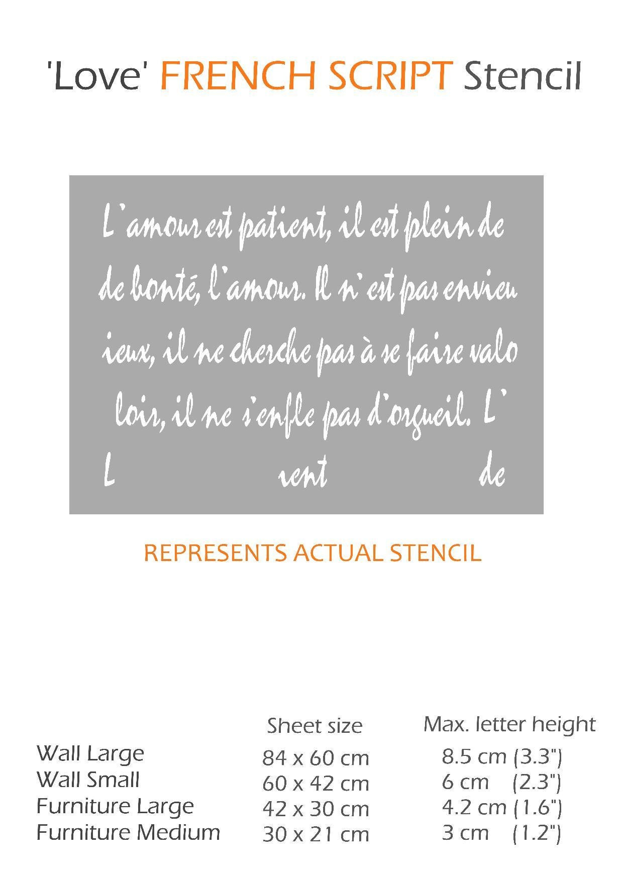 French Script STENCIL French Shabby Shic Stencilfor Walls - Etsy