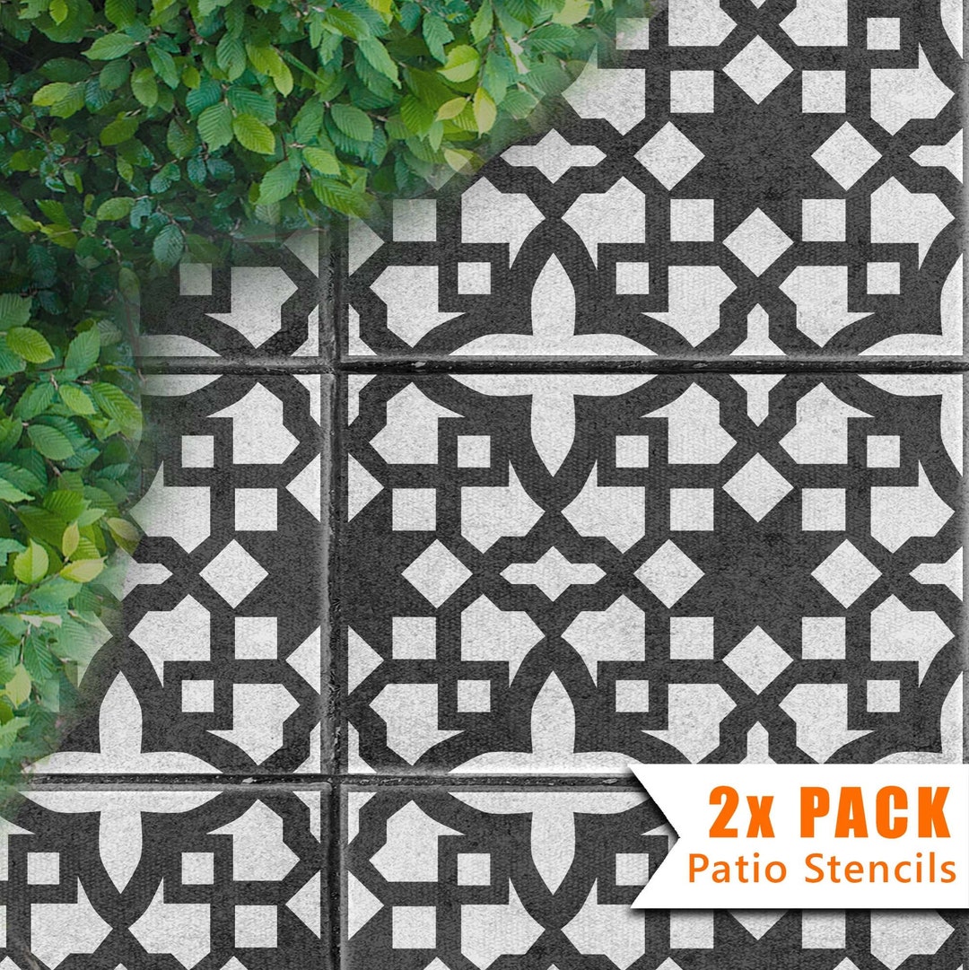 Patio Slab Stencils for Large 900x600 Rectangle Concrete Garden Pavers ...