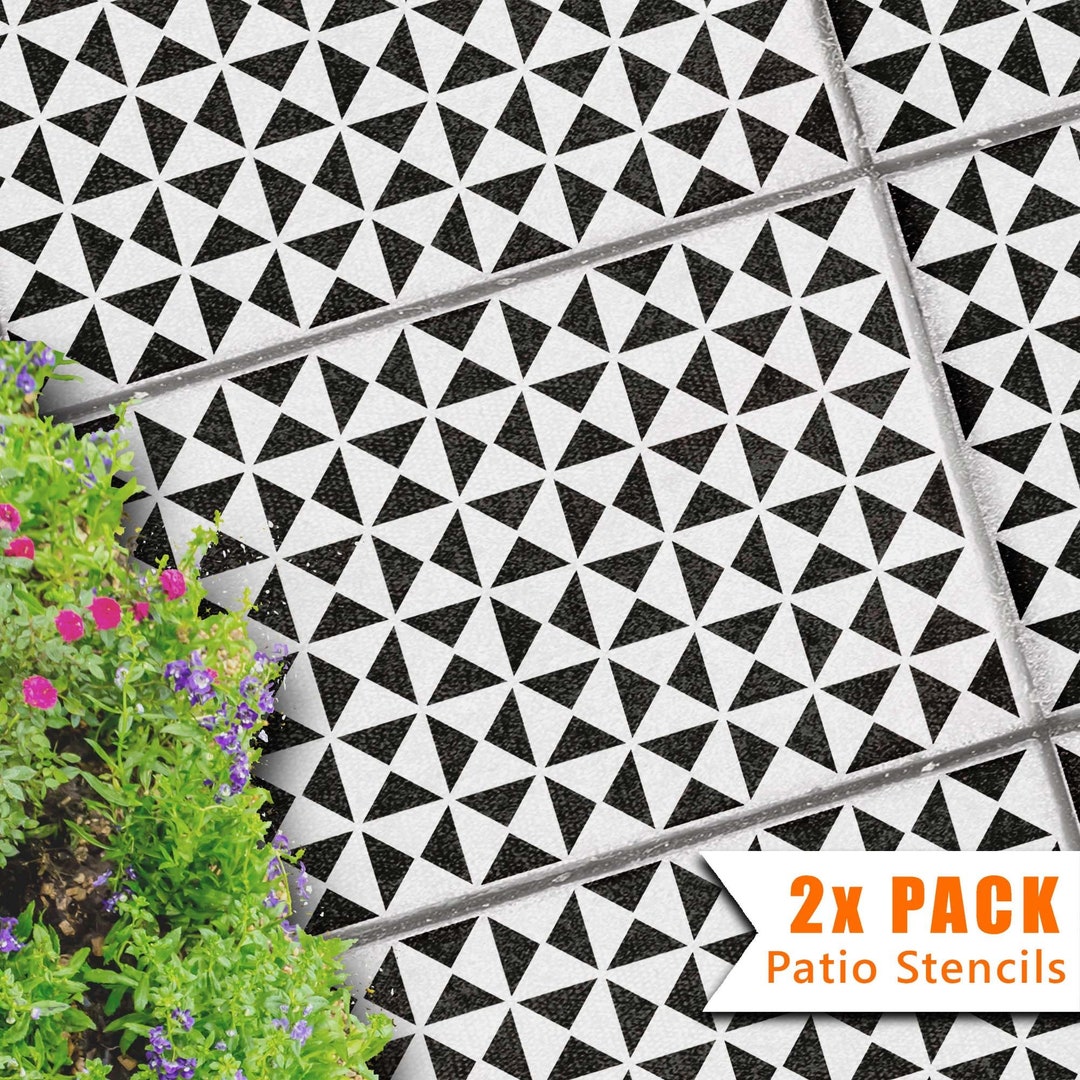 Patio Slab Stencils for Large 900x600 Rectangle Concrete Garden Pavers ...