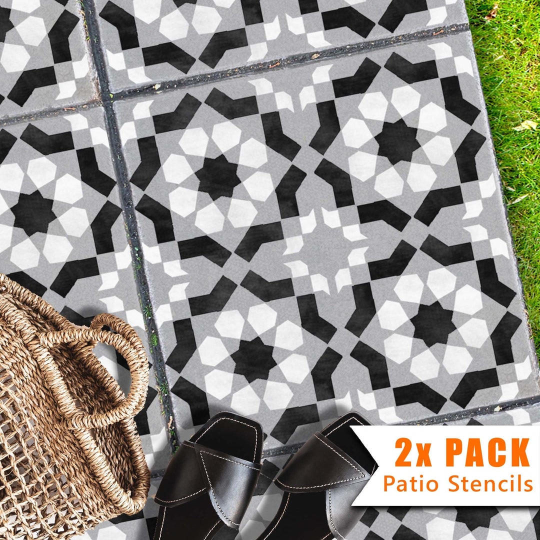 Patio Slab Stencil - 60x60 and 45x45 Cm Square Concrete Garden Paver ...
