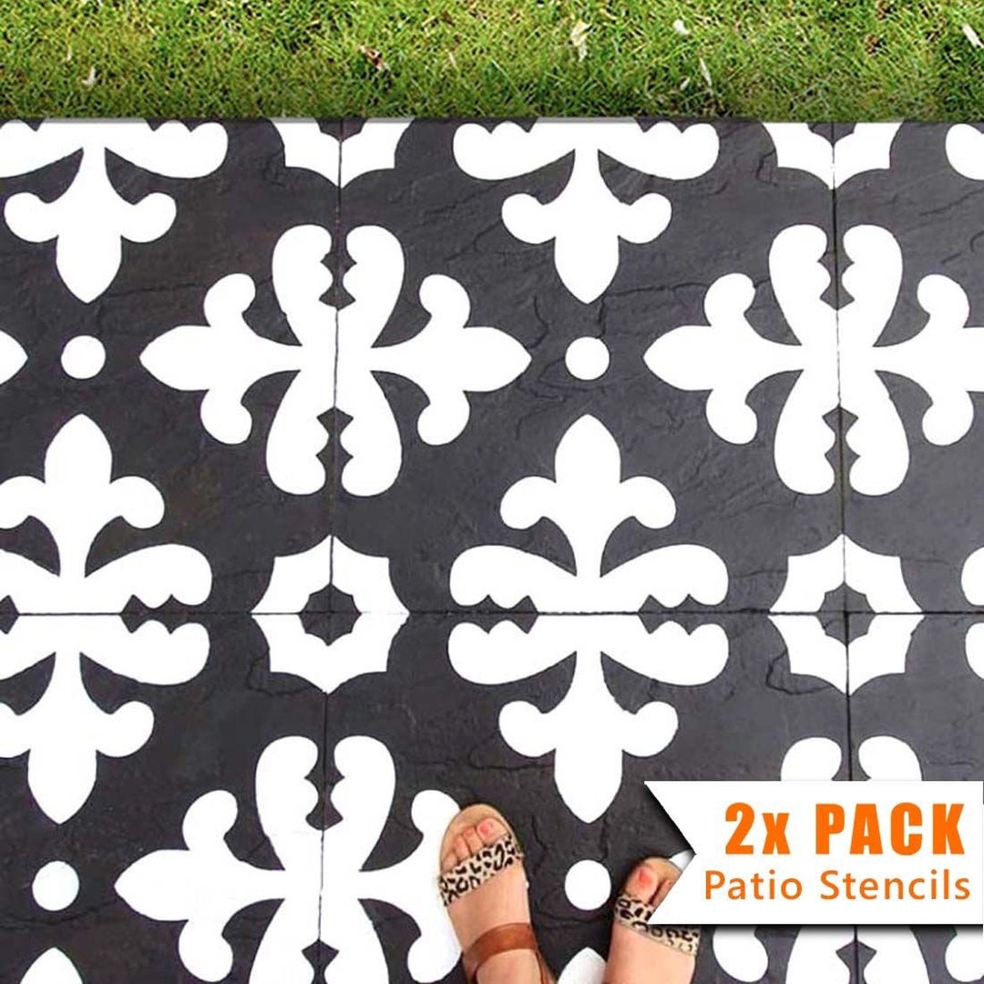 Patio Slab Stencil - 60x60 and 45x45 Cm Square Concrete Garden Paver ...