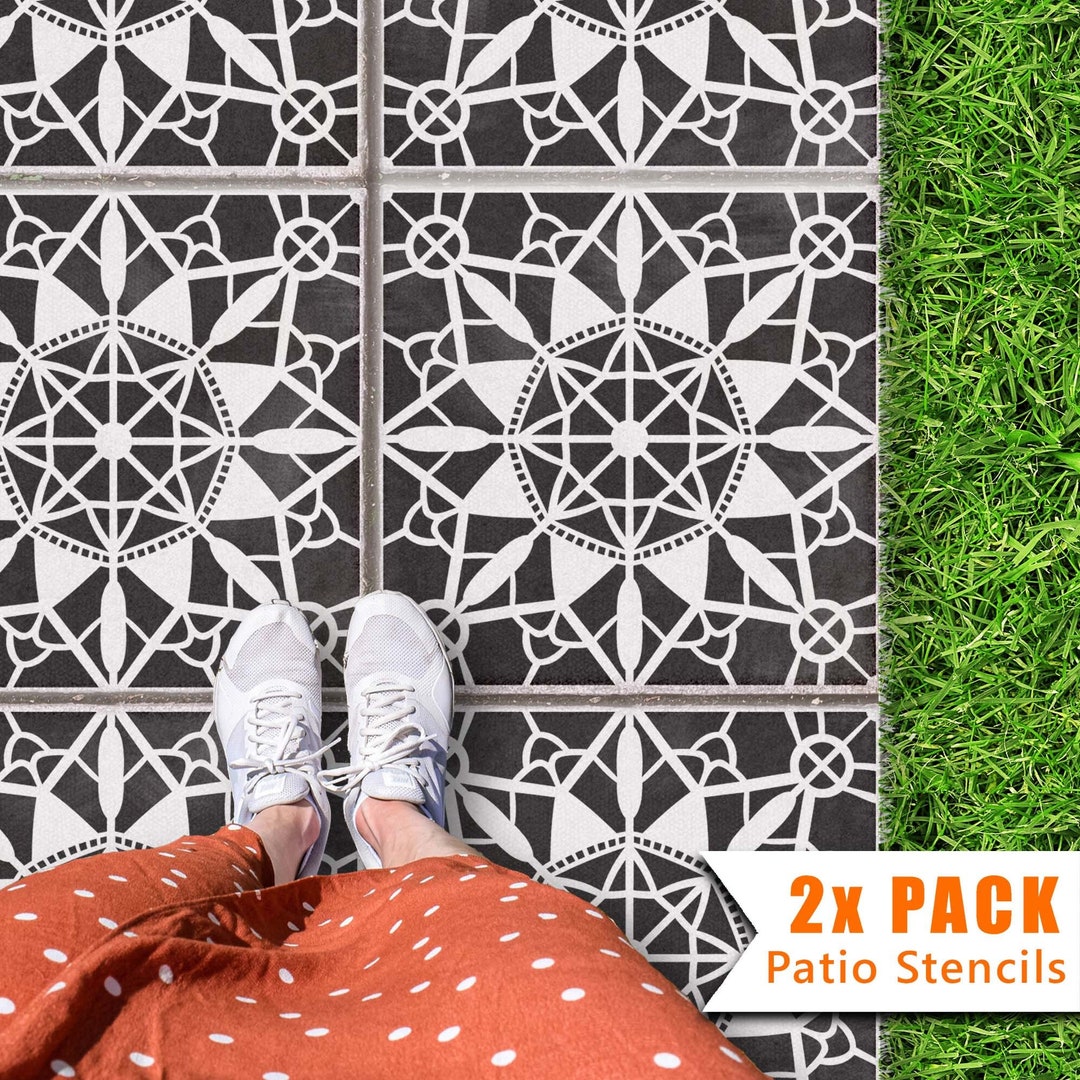 Patio Slab Stencil - 60x60 and 45x45 Cm Square Concrete Garden Paver ...