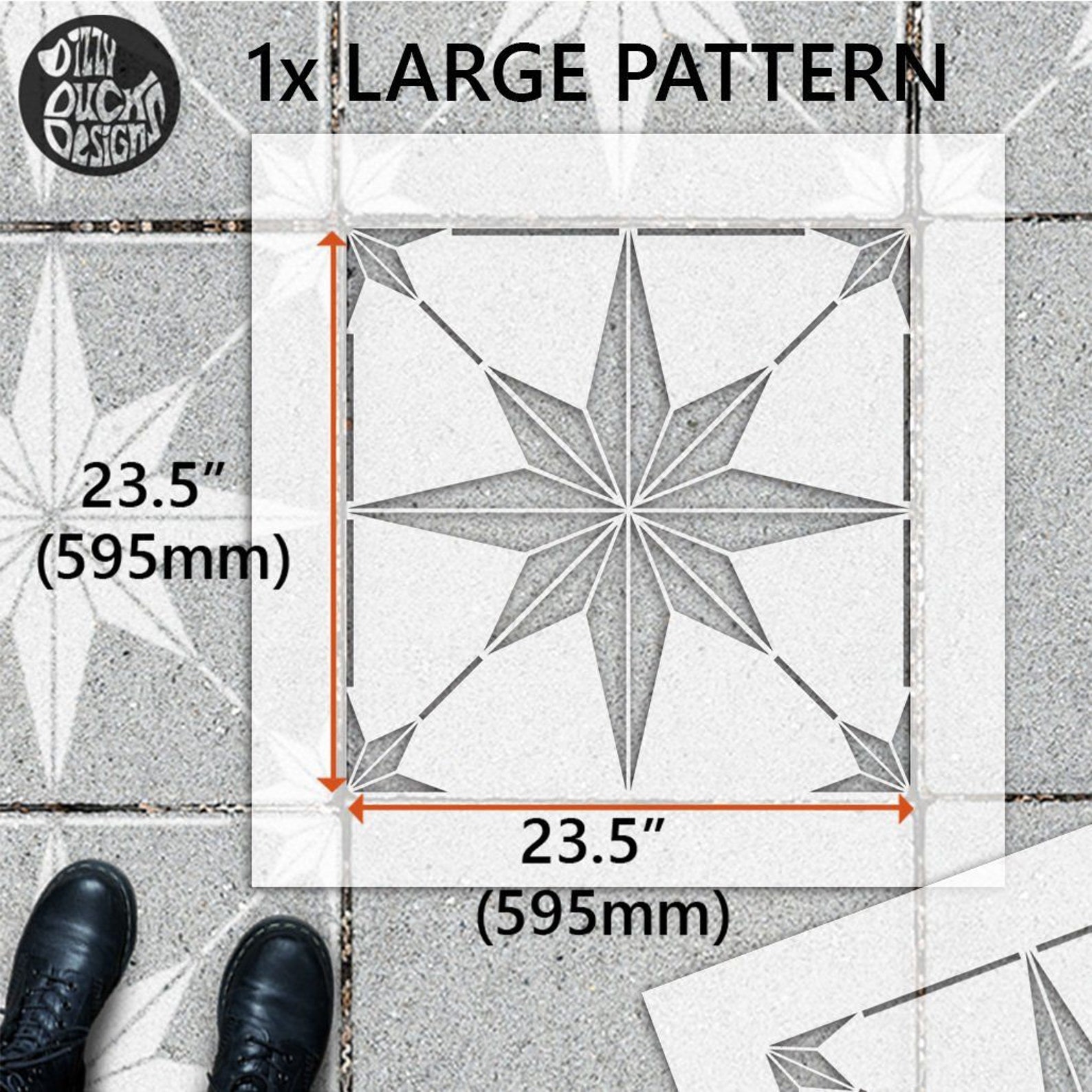 Patio Slab Stencil - 60x60 and 45x45 Cm Square Concrete Garden Paver ...