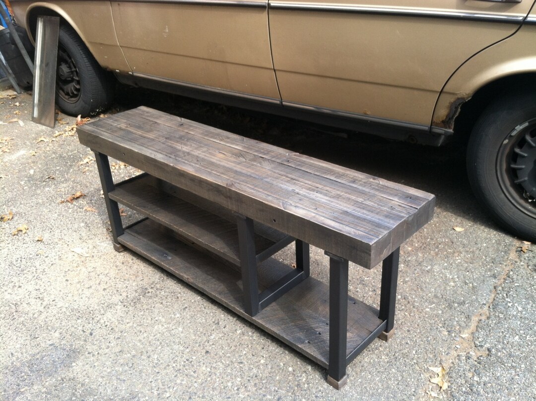 Reclaimed Wood Storage Bench - Etsy