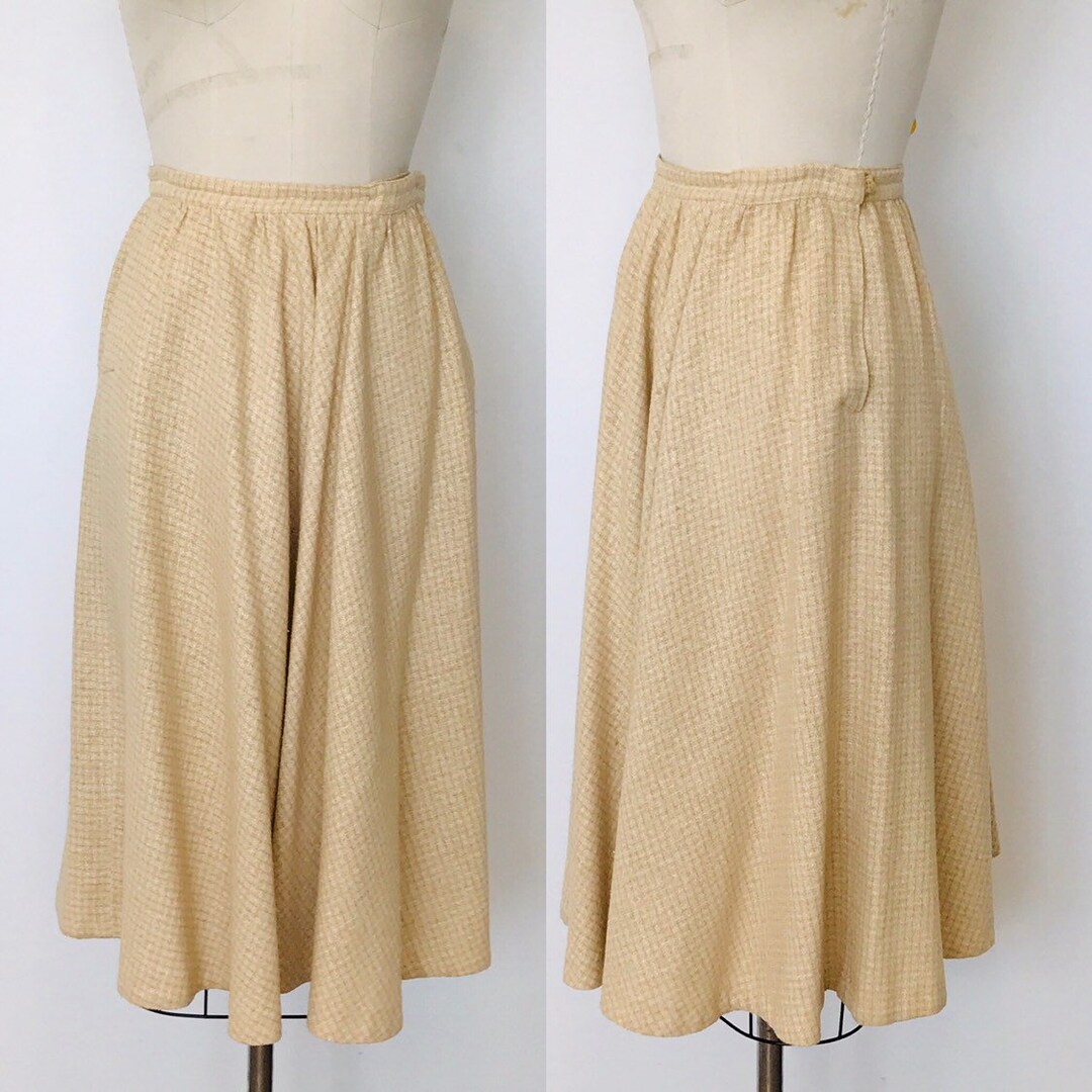 70's Woolen Gudule PARIS Circle Skirt S - Etsy