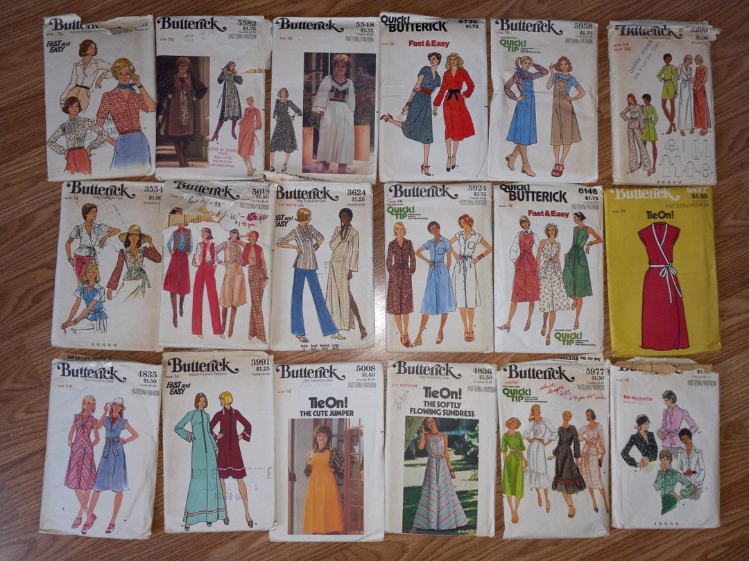 18 Vintage Butterick Patterns 1970's Sizes 12, 14, 16 - Etsy
