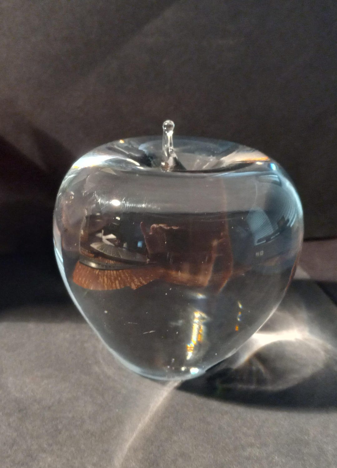 Vintage Crystal Apple Paperweight Signed Larson 3 1/2" Tall - Etsy
