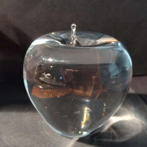 Vintage Crystal Apple Paperweight Signed Larson 3 1/2" Tall - Etsy