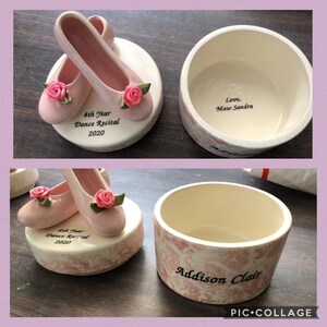 Large Dance Recital Trinket Jewlery Box Gift for Ballet Dancer Ceramic ...