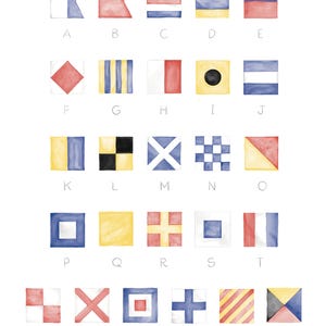 Nautical Alphabet Nursery Sign | Printable Nautical Flags Alphabet ...
