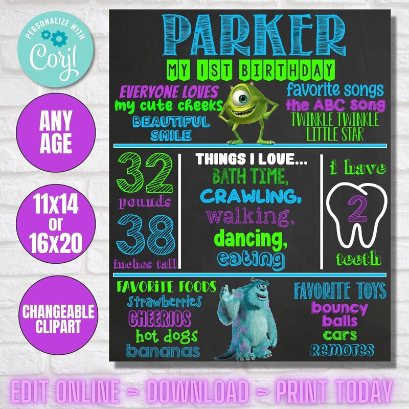 Chalkboard Monster - Etsy