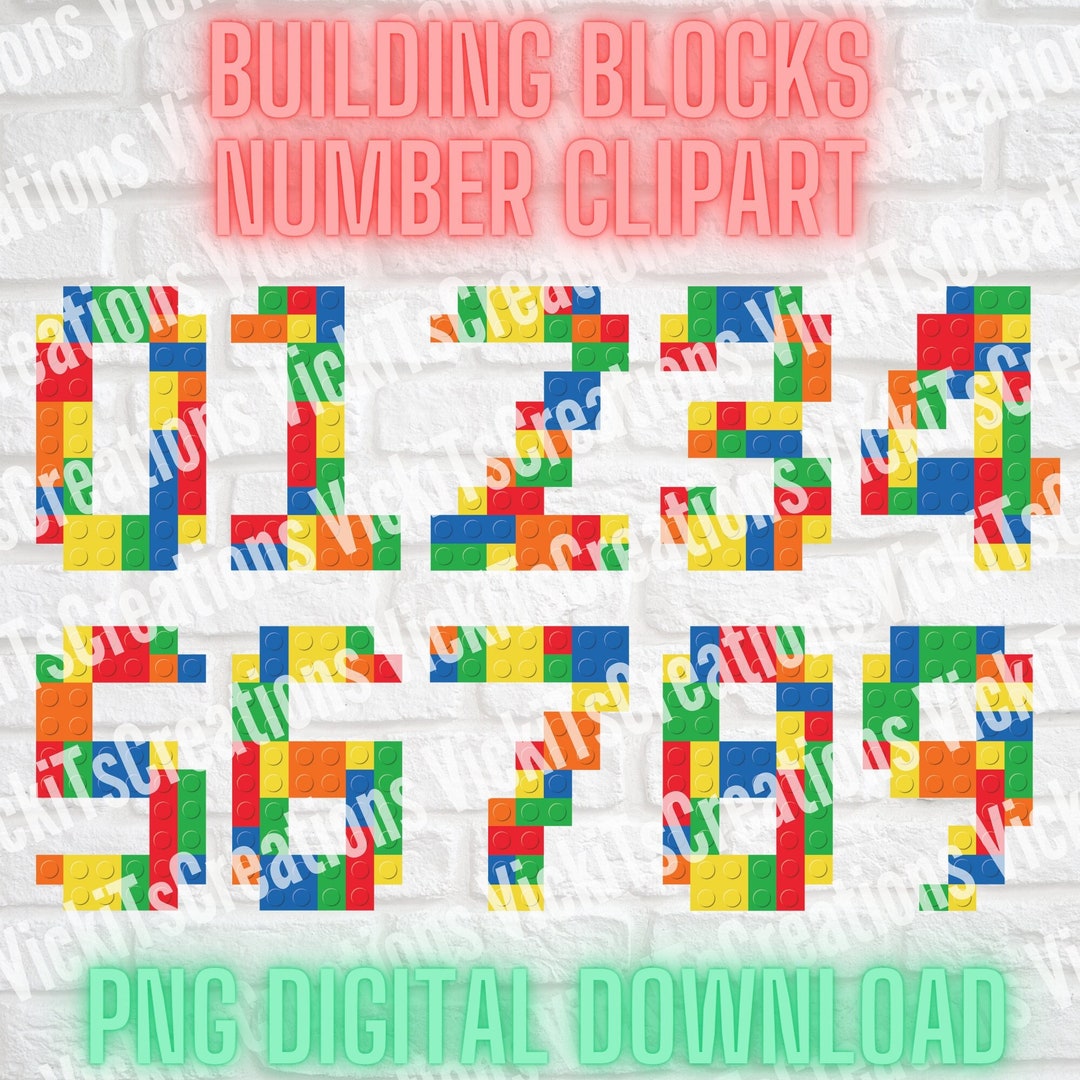 Building Blocks Numbers PNG Clip Art Instant Download - Etsy