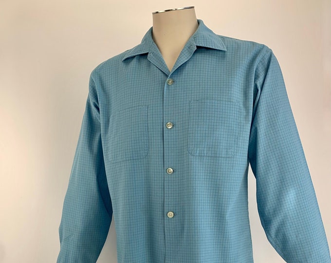 1950's - Early 60's Check Shirt - Polyster/cotton Blend - MAYWOOD Label ...
