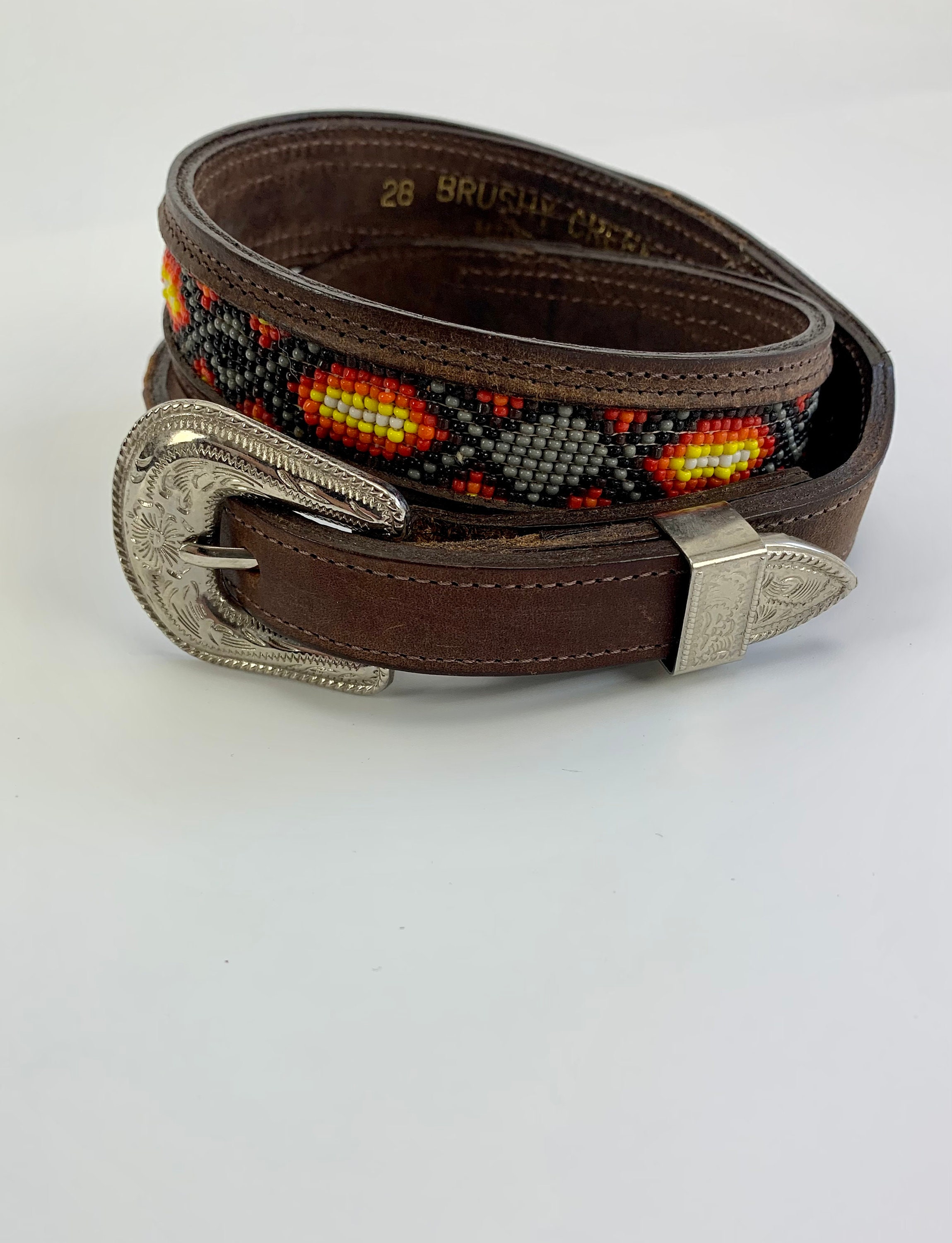 Southwestern Beaded Belt Native American Inspired Brown - Etsy