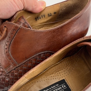 1960's Dress Shoes - Quality Brown Leather - Woven Leather Details ...