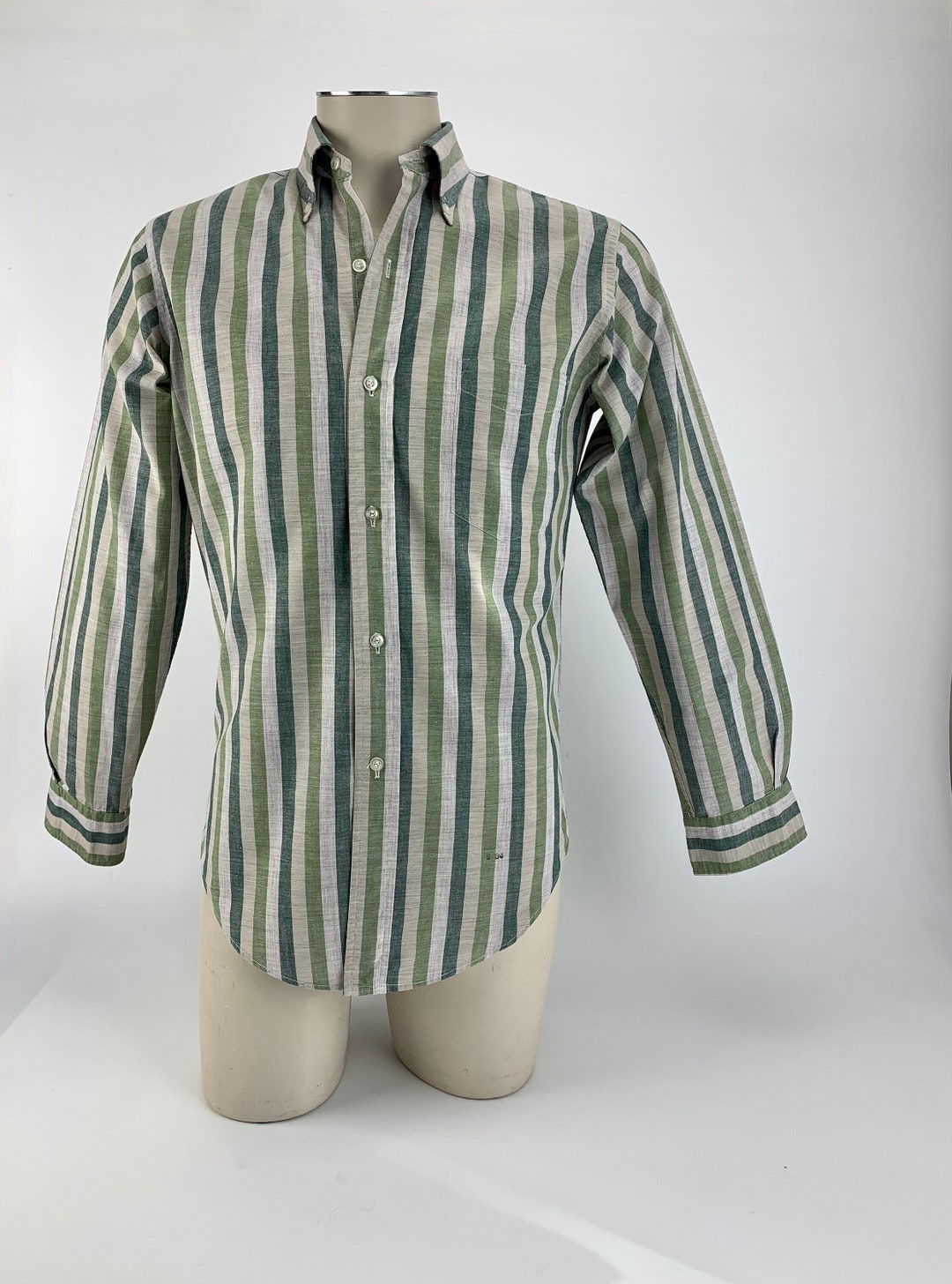 Early 1960's Striped Shirt Buttondown Collar, Locker Loop & Tails All ...