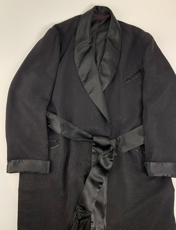 1940'S LOUNGE ROBE - Art Deco Swirl Pattern - Black o… - Gem