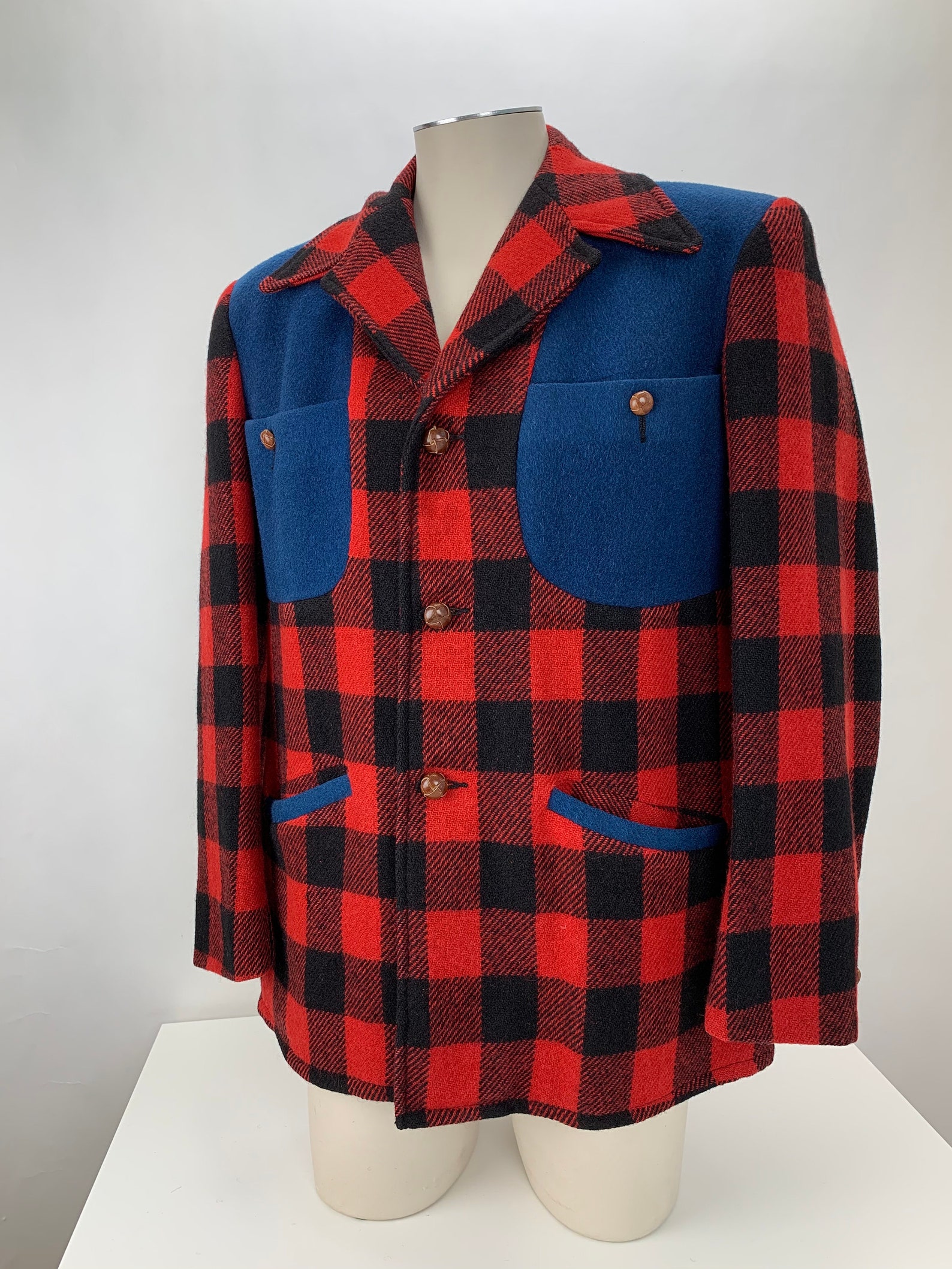 1940'S-50'S Vintage Hunting Jacket Wool Plaid With - Etsy