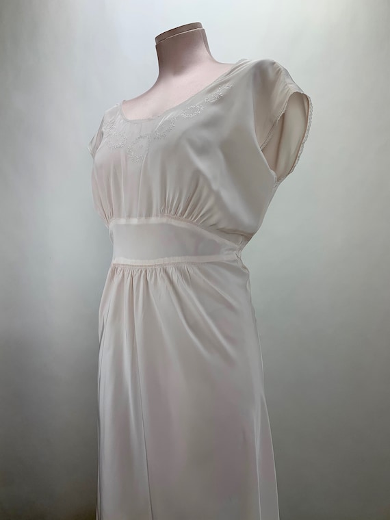 1940'S Bias-Cut Negligee Lingerie - Light Pink Rayon … - Gem