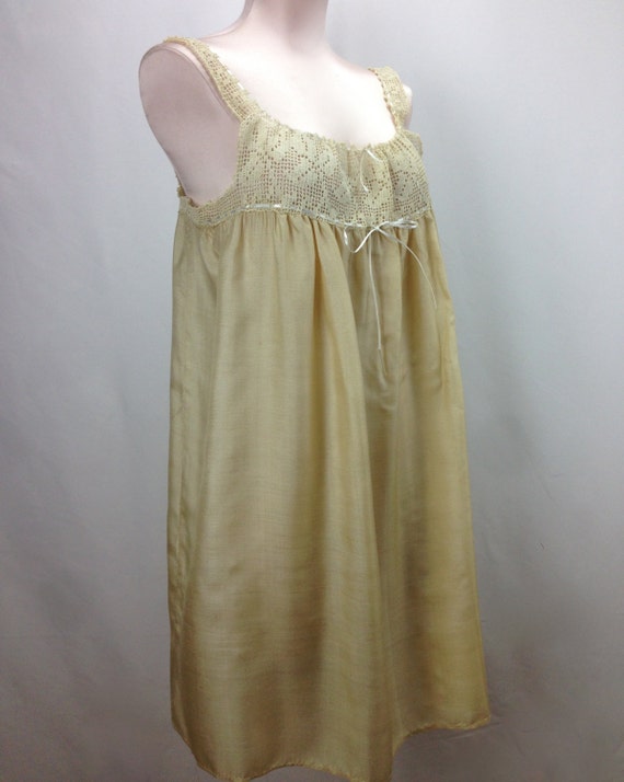 1920s Silk Teddy Negligee Lace Trimmed Vintage Ling Gem