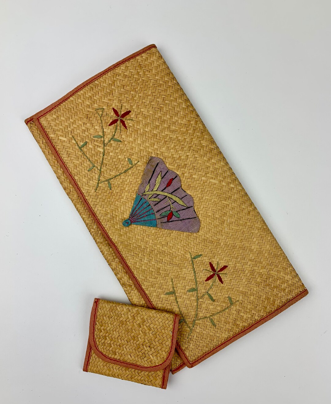 1940'S Japanese Wallet With Coin Purse - Vintage Handmade -woven Bamboo ...