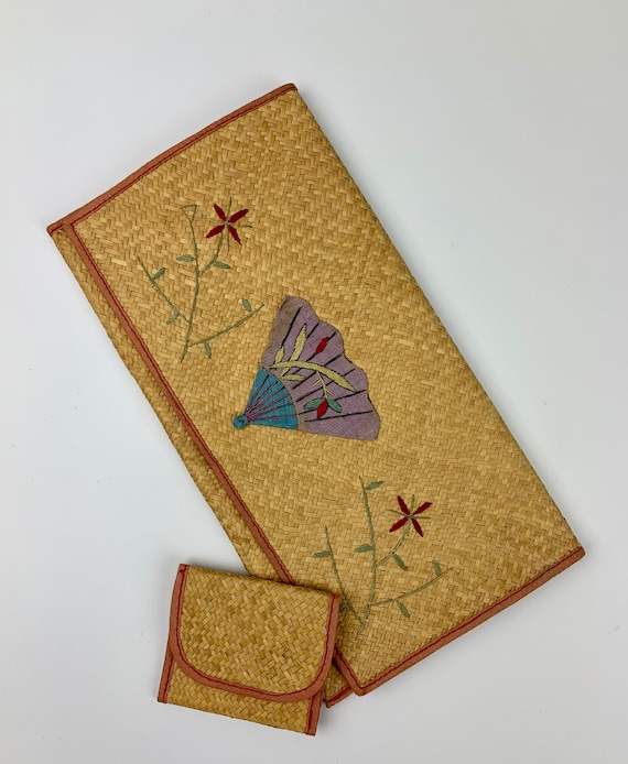 1940'S Japanese Wallet with Coin Purse - Vintage Hand… - Gem