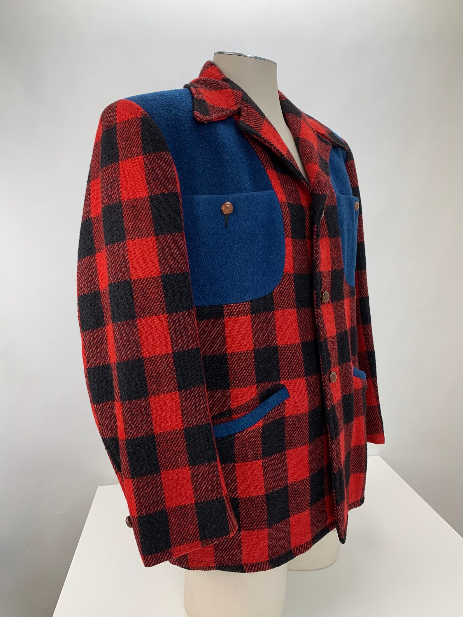 1940'S-50'S Vintage Hunting Jacket Wool Plaid With - Etsy