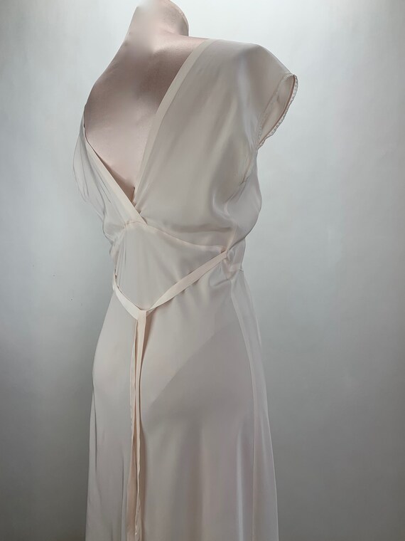 1940'S Bias-Cut Negligee Lingerie - Light Pink Rayon … - Gem