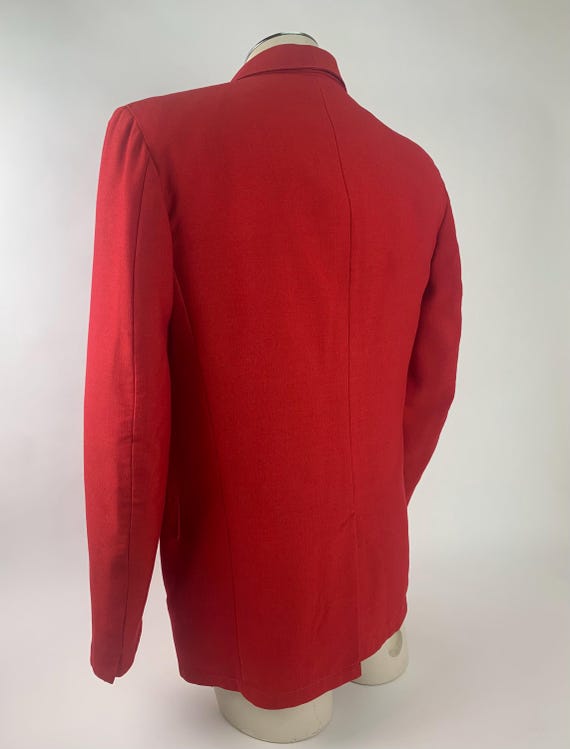 1960'S Tuxedo Jacket - Tomato Red Fabric - Matching S… - Gem
