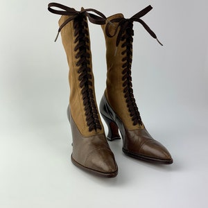 Authentic 1890's -1900 Victorian High Top Boots - Canvas & Fine Leather ...