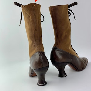 Authentic 1890's -1900 Victorian High Top Boots - Canvas & Fine Leather ...