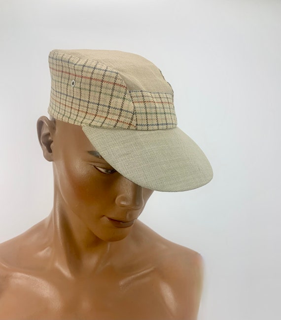 1950'S-60'S CAP - Woven Straw-Like Fabric - Made in J… - Gem