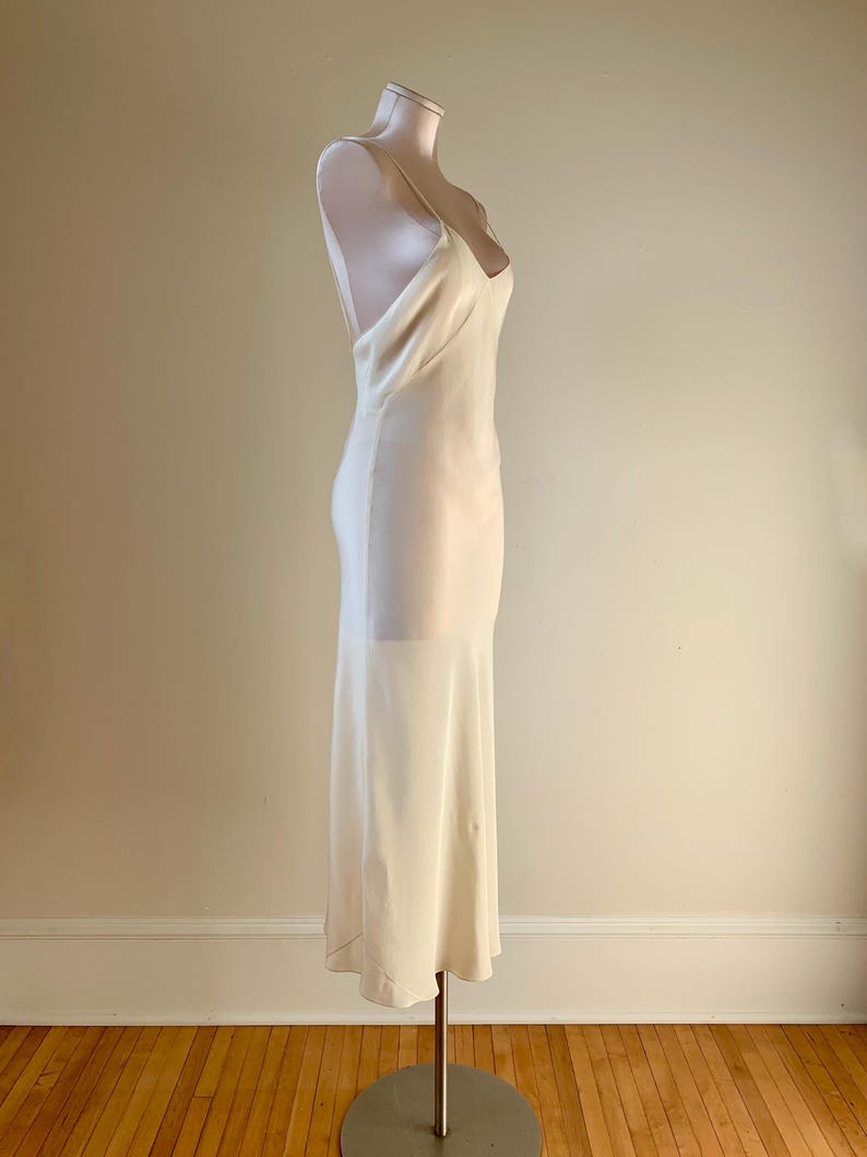 Vintage Bias-cut Silk Negligee - Quality Silk Crepe - Creamy Color ...