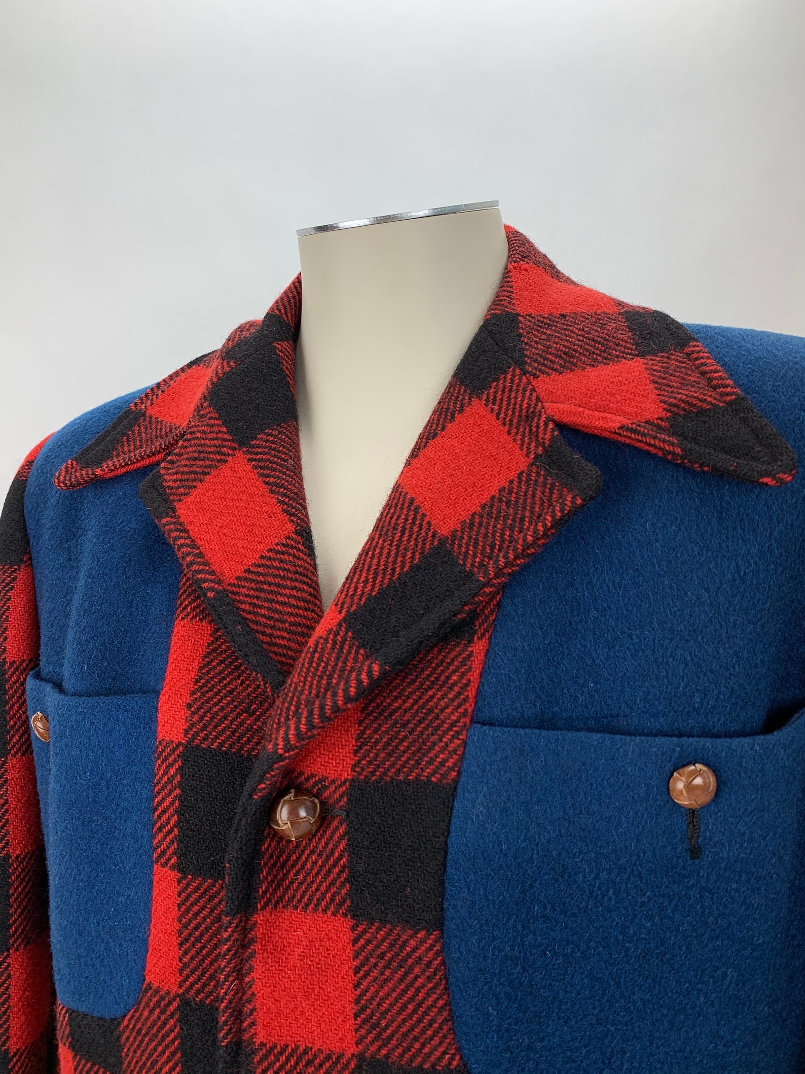 1940'S-50'S Vintage Hunting Jacket Wool Plaid With - Etsy