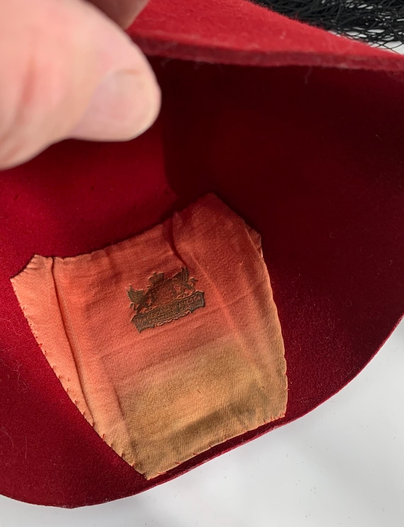1940'S Masonic Shriner's Fez - Deep Red Wool Felt - O… - Gem